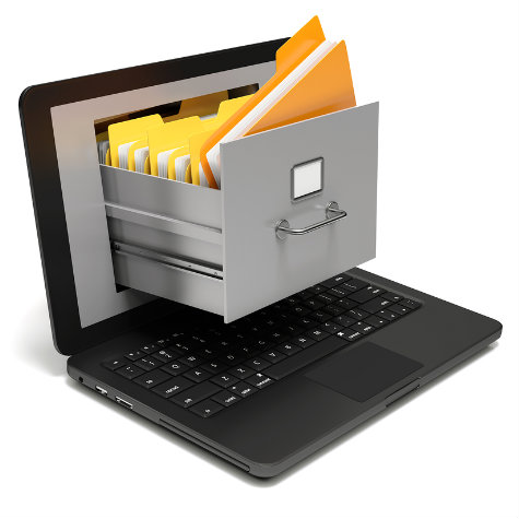 file cabinet on a notebook screen - PlannersWeb